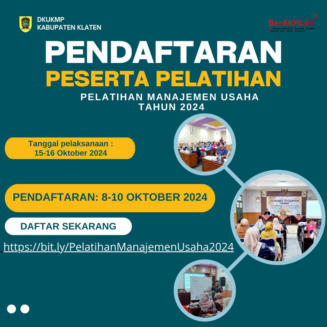 Pendaftaran Peserta Pelatihan Manajemen Usaha Tahun 2024 - Dinas Koperasi Usaha Kecil Menengah ...